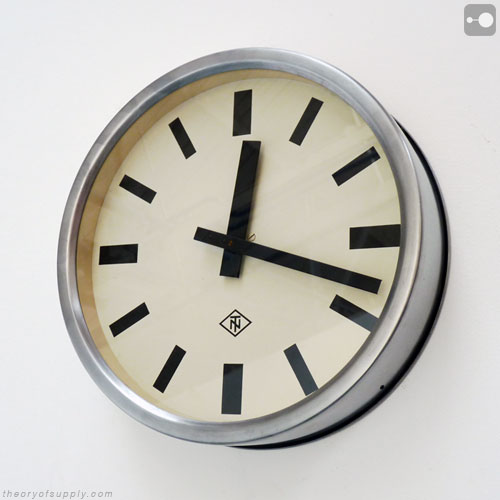 T&N Vintage Industrial Clock, Factory Clock, German 1960s - @ Theory of ...